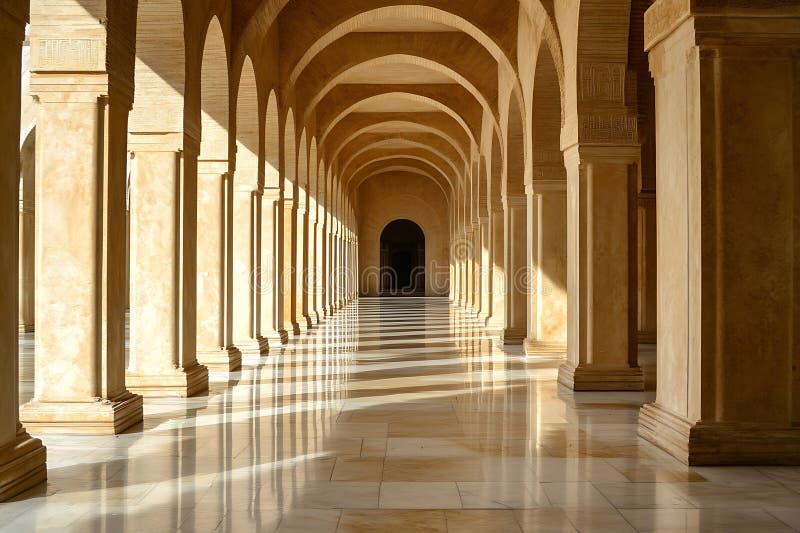 Interior Structure of a Royal Temple Crafted from Marble Stock Illustration - Illustration of ...