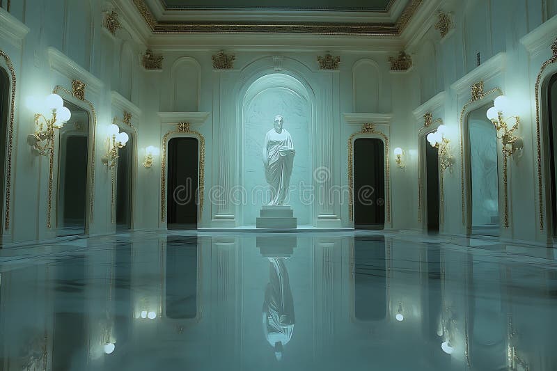 Interior Structure of a Royal Temple Crafted from Marble Stock ...