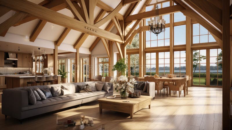 Interior Structure Timber Frame Stock Illustration - Illustration of ...