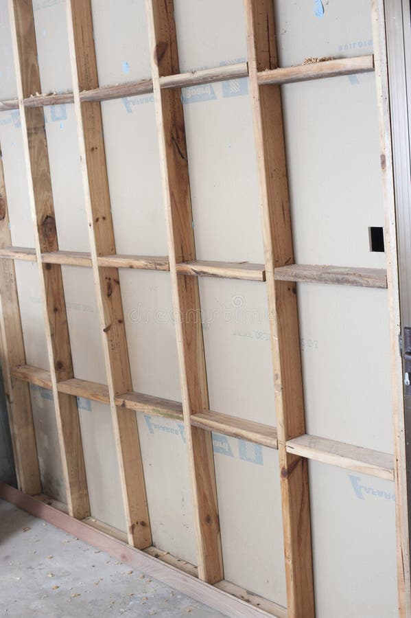 Interior Stud Wall of a Home Under Construction Stock Photo - Image of ...