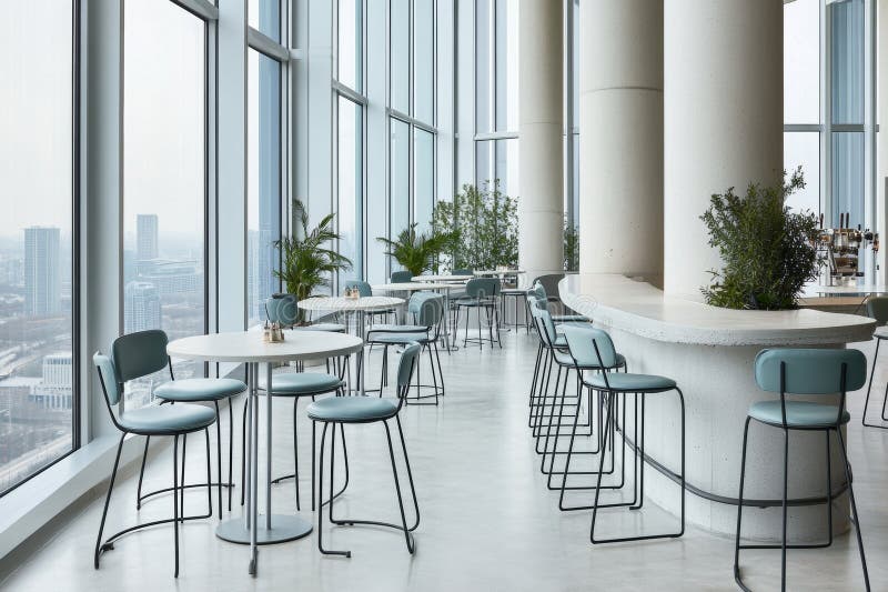 Interior of a Stylish Cafe with Dining Area and Bar Counter with ...