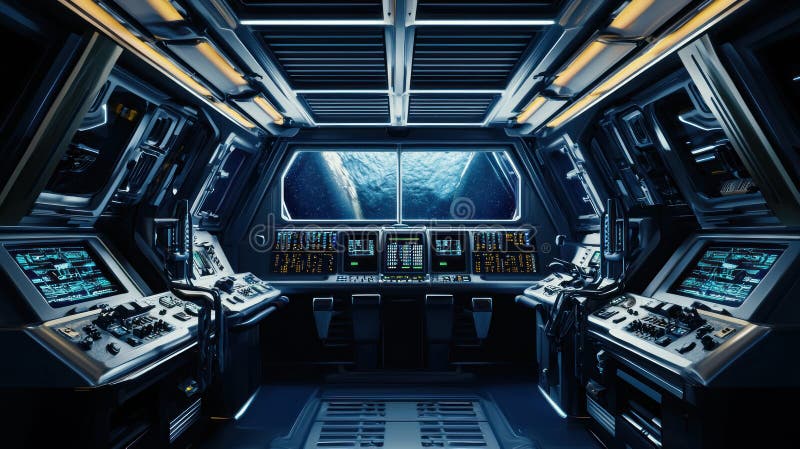 The Interior of a Submarine with High-tech Stock Illustration ...