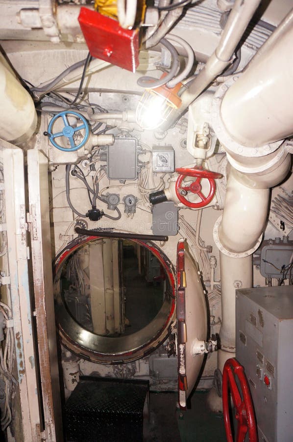 Interior of old submarine stock image. Image of navy - 17609569