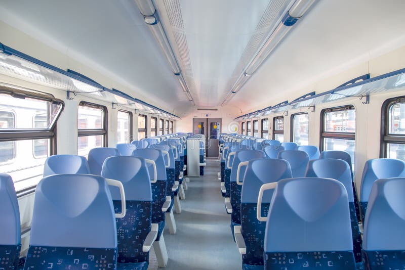 Interior of a Suburban Train Express, Moscow, Russia Editorial Stock ...