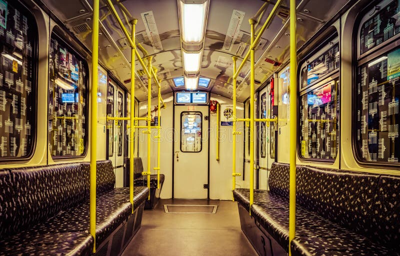 Interior of a Subway Car in the City of Berlin, Subway Stock Photo ...