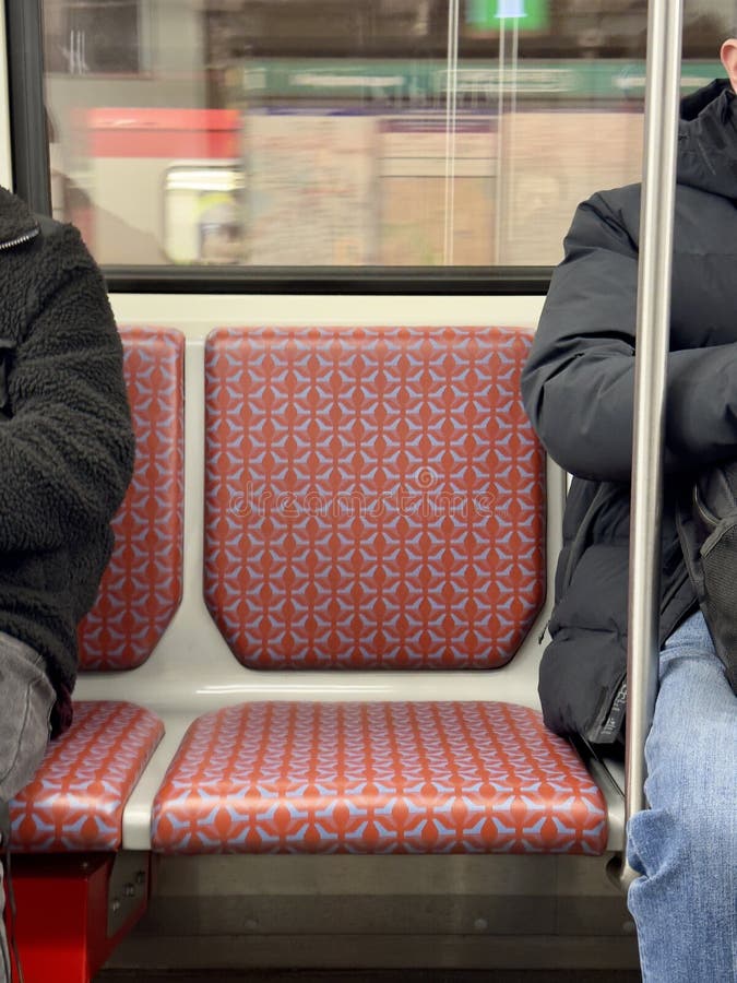 Interior of a Subway Car with Patterned Seats Stock Photo - Image of ...