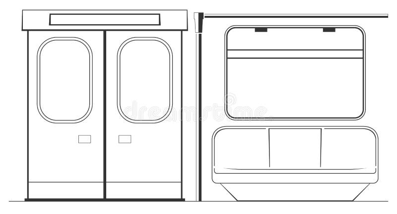Subway Train Seats And Window Stock Vector - Illustration of travel ...