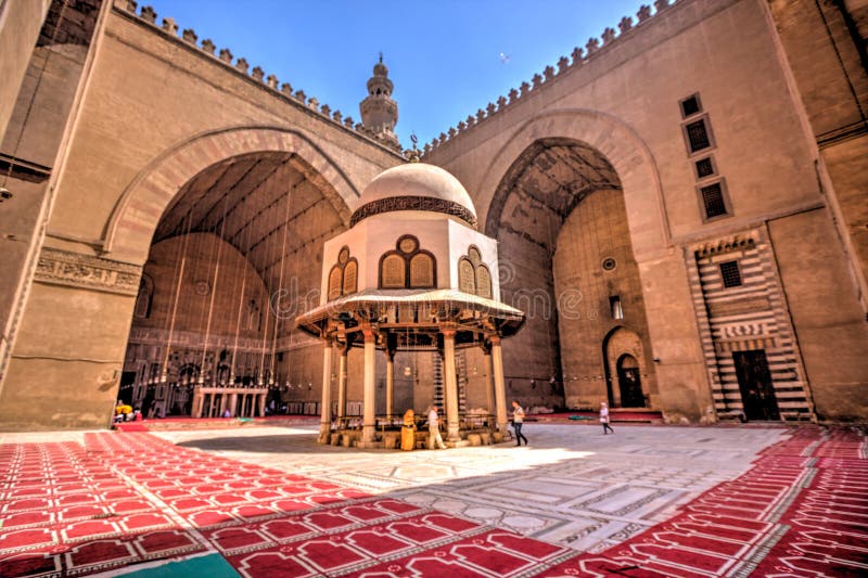 Interior of Sultan Hassan Mosque Praying Area Stock Image - Image of ...