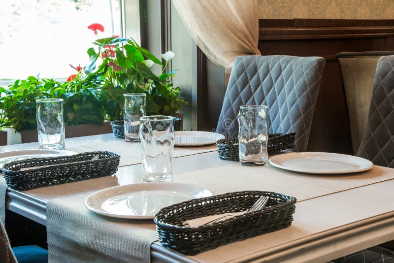 The Interior of the Summer Cafe Stock Image - Image of green, lifestyle ...