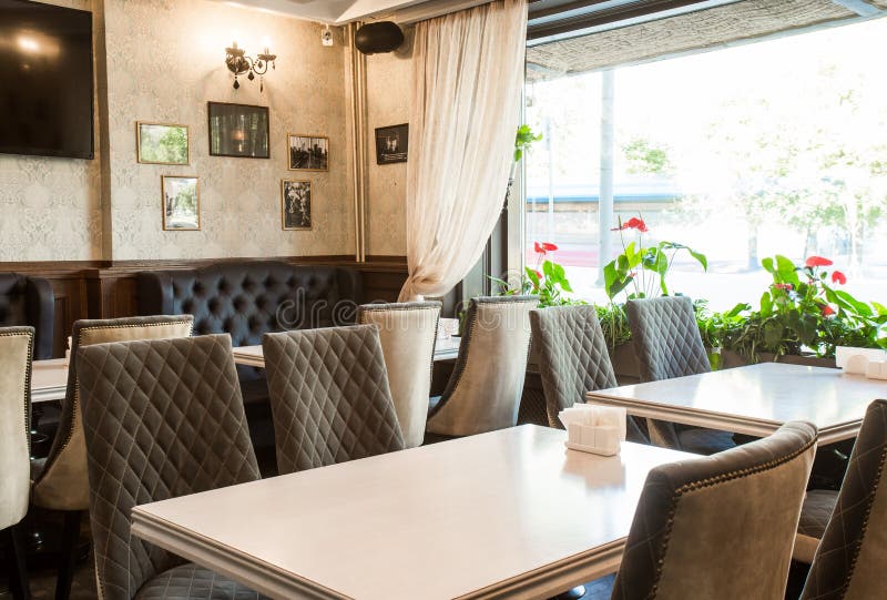 The Interior of the Summer Cafe Stock Photo - Image of interior, dining ...