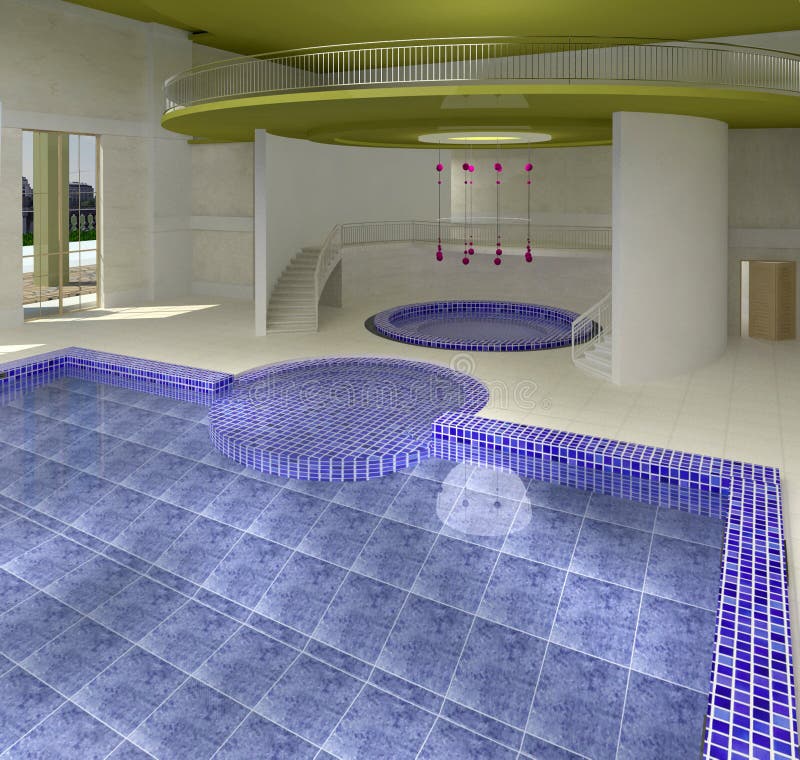 Luxury swimming pool stock illustration. Illustration of inside - 11597083