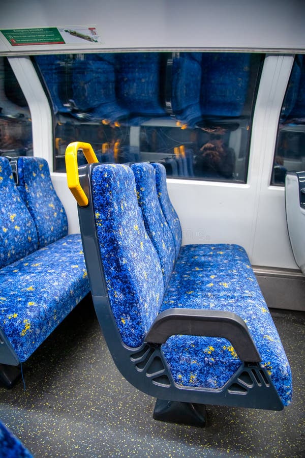 Interior of Sydney Subway Train with Empty Seats Stock Image - Image of ...