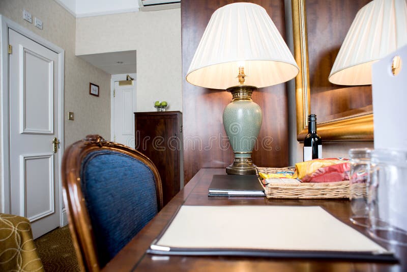 Interior of a Table in a Hotel Room Stock Photo - Image of wood ...