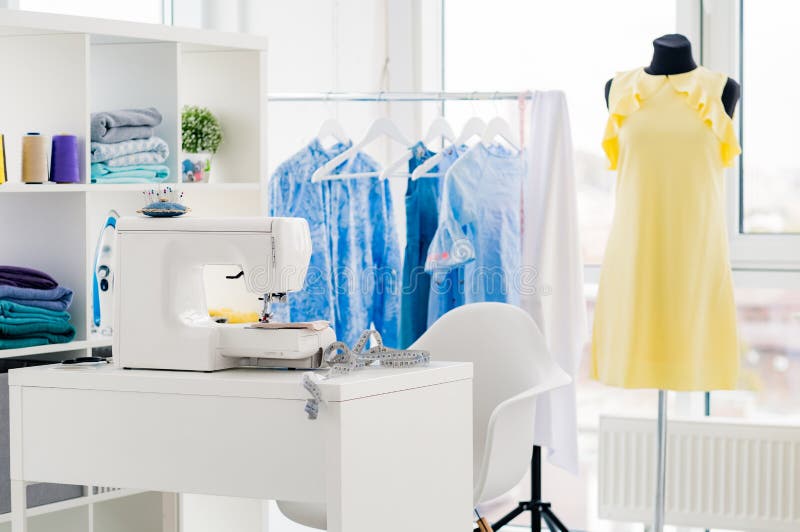 Interior tailoring studio stock image. Image of equipment - 218732241
