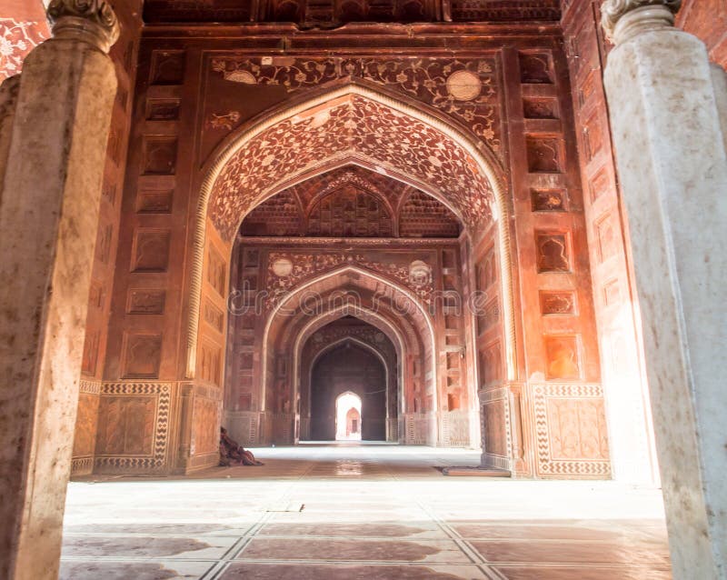 Interior of Side Building at Taj Mahal. Stock Image - Image of antique ...