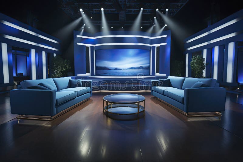 Interior of Television Studio Ready for Work Stock Illustration ...