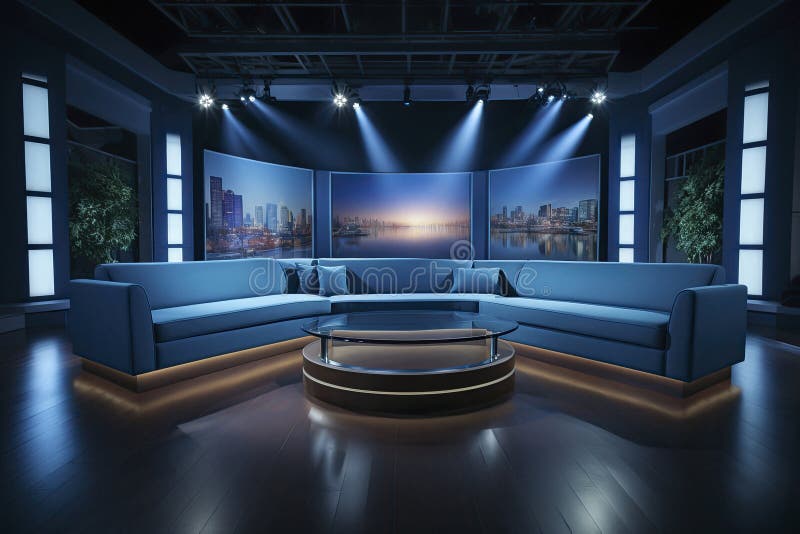 Interior of Television Studio Ready for Work Stock Illustration ...