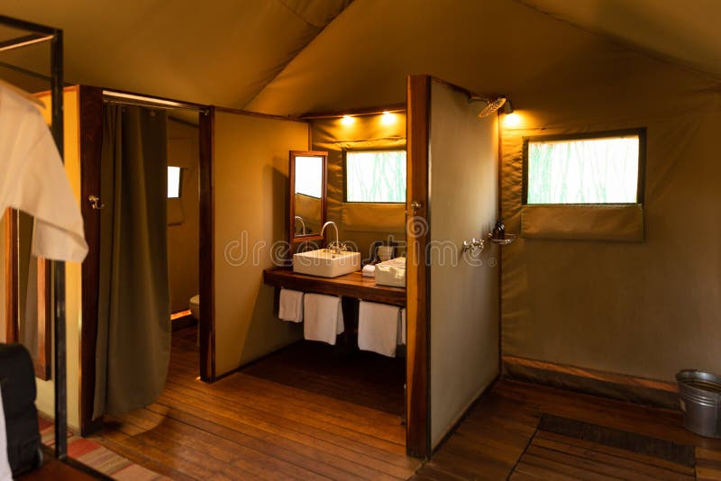 Interior Tented Camp, Ongava Private Game Reserve, Namibia. Stock Photo ...