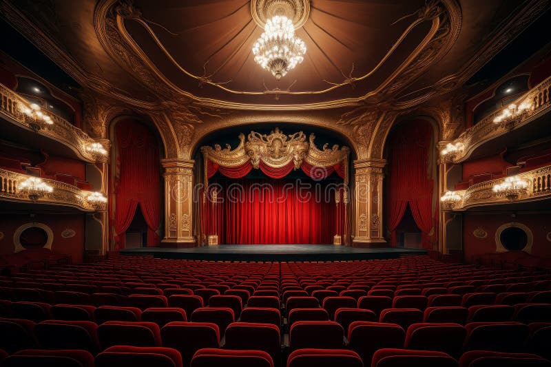 Interior Theater Hall. Generate Ai Stock Image - Image of audience ...