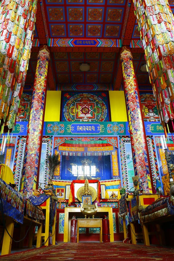 Interior Of Tibetan Monastery Stock Image - Image of belief, ritual ...