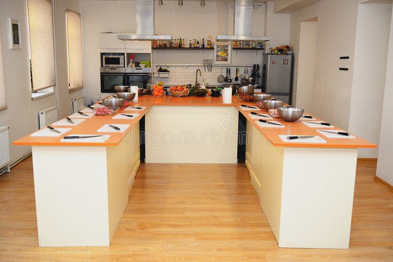 Interior To a Big Kitchen Where Everything is Ready To Cooking Stock ...