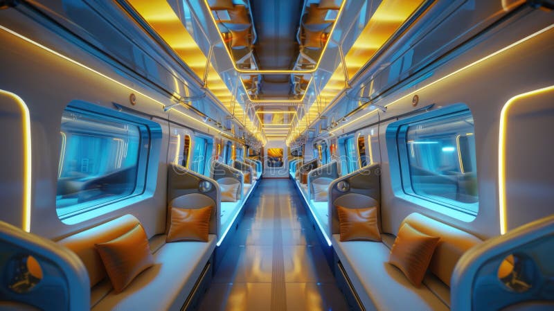 Interior of a Train Car with Multiple Seats, Suitable for Travel or ...