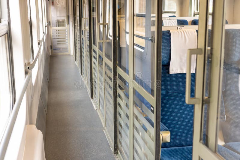 Interior of a Train Carriage. Empty Compartments, Rail Transport. No ...