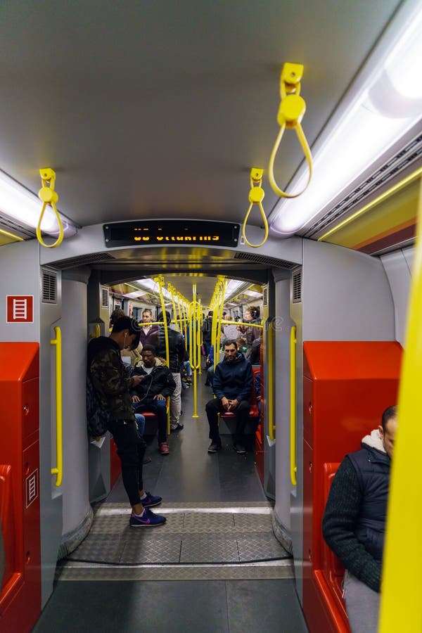 Interior of Train of City Subway System, Vienna, Austria Editorial ...