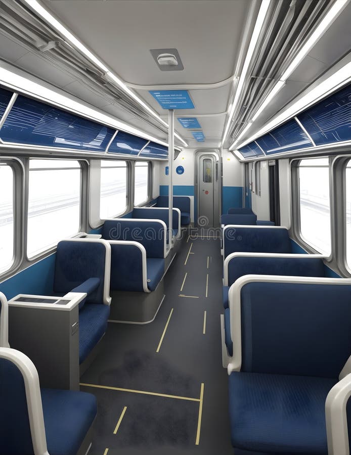 Metro Train Interior stock illustration. Illustration of aesthetics ...