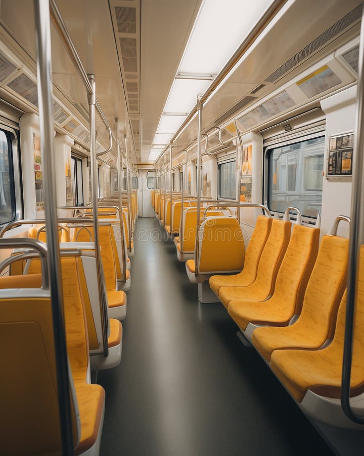 Interior of a Train, the Interior of an Empty Train Stock Illustration ...