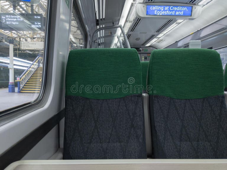 Interior of a Train at Exeter St. Davids Railway Station in Devon Stock ...