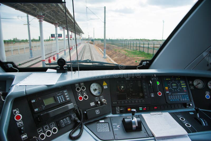 Interior of a Train Operator`s Cab Stock Image - Image of rail, europe ...