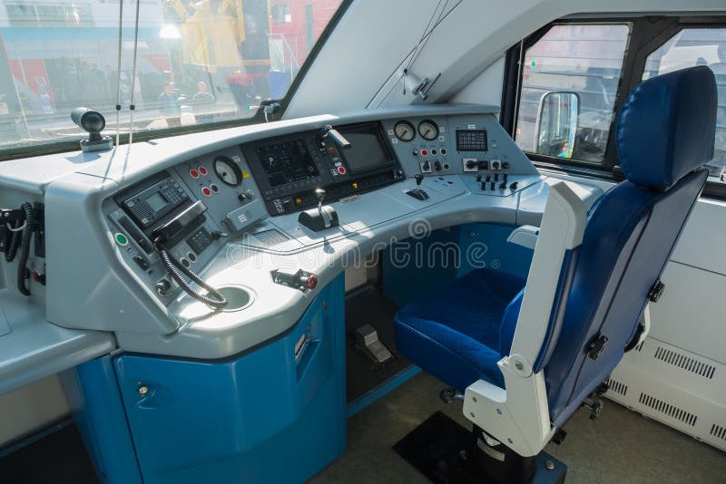 Interior of a Train Operator`s Cab Stock Photo - Image of ...
