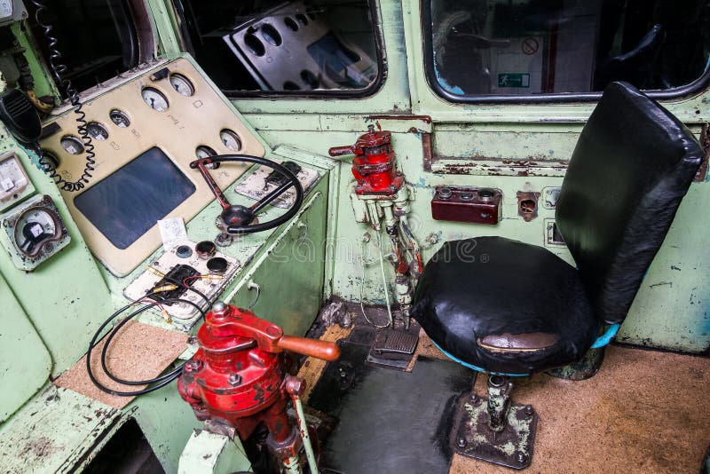 Interior of a Train Operator S Cab Stock Photo - Image of technology ...