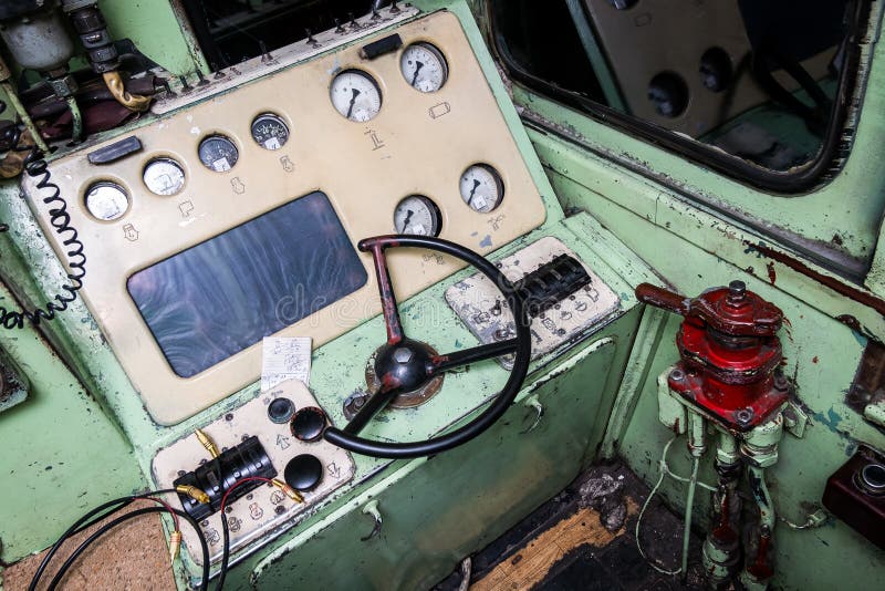 Interior of a Train Operator S Cab Stock Photo - Image of train, iron ...