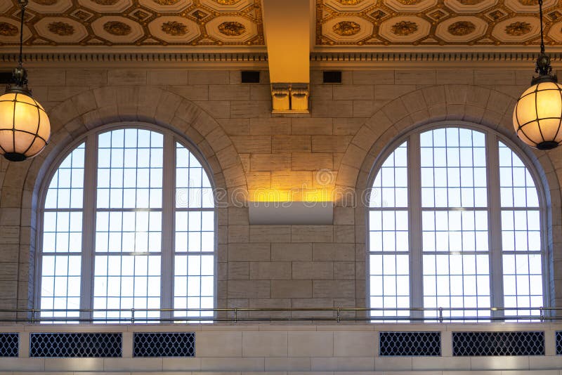 Interior of Train Station in New Haven with Brick Wall, Decorative ...