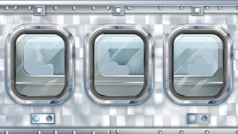 The Interior of a Train Window. Modern Realistic Set of Clear Windows ...