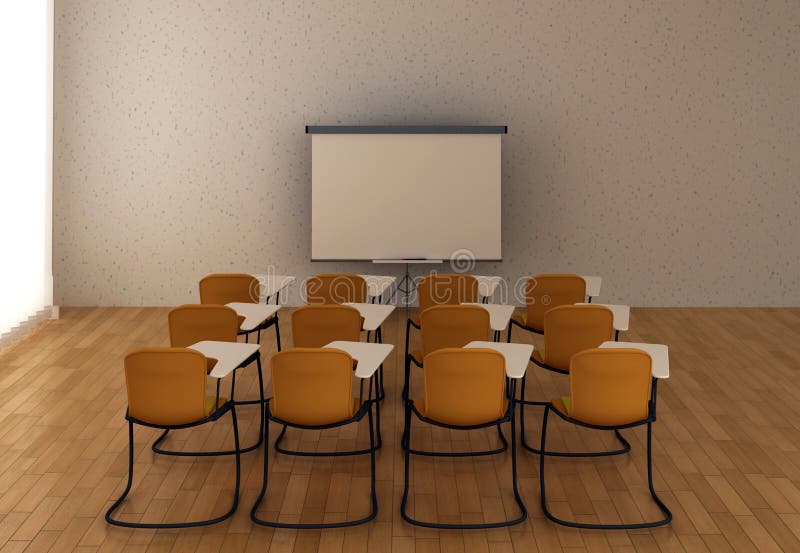 Training Room with Marker Board and Chairs Stock Image - Image of ...