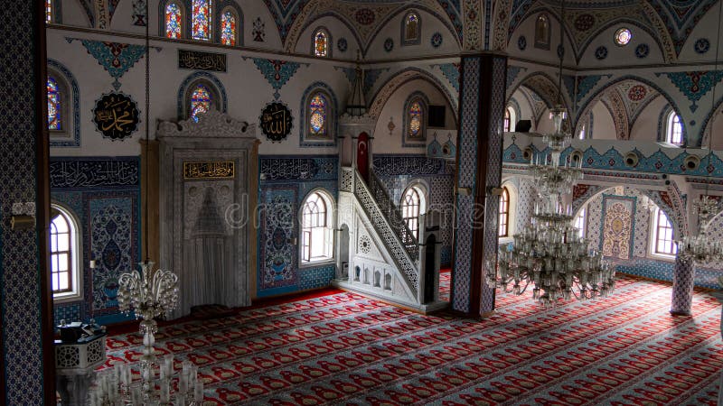 Interior of Turkey mosque stock image. Image of inside - 269010781