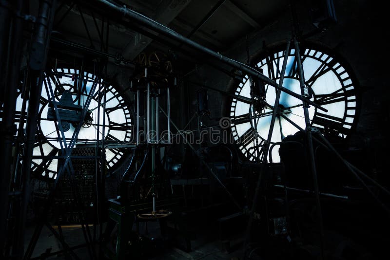Interior of Two Sides Old Tower Clock Mechanism Editorial Image - Image ...