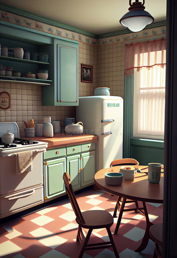 Interior of a Typical American Kitchen in a Private House. AI Generated ...