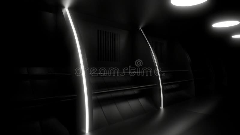 Interior of an Underground Abstract Bunker. Design. Scary Dark Tunnel ...