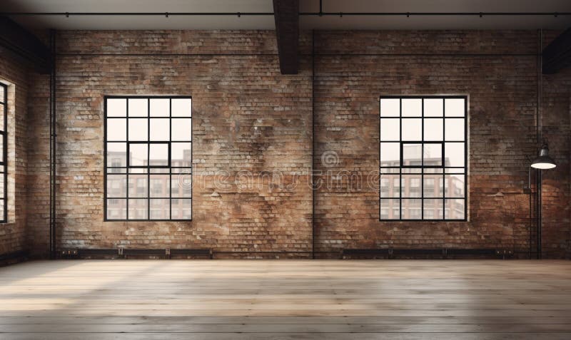Interior of Unfinished Repair Room with Brick Wall and Window Stock ...
