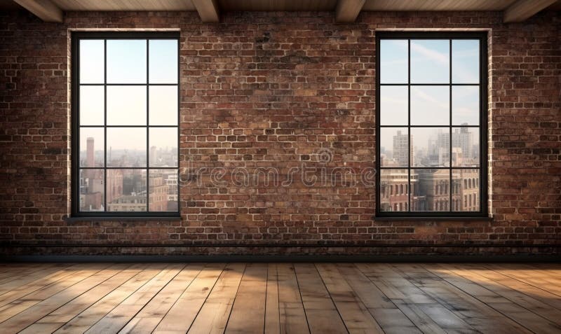 Interior of Unfinished Repair Room with Brick Wall and Window Stock ...