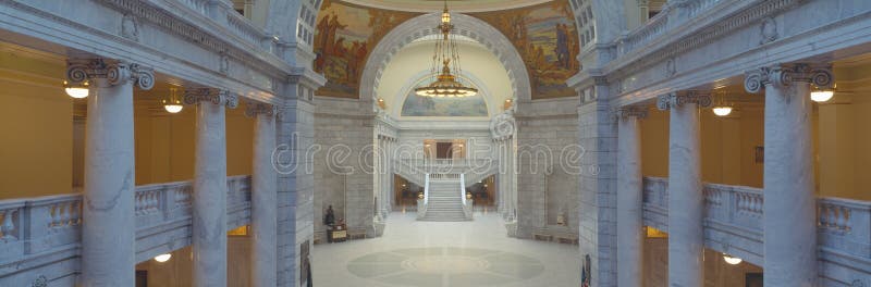 Interior of Utah State Capitol Stock Image - Image of building, crests ...