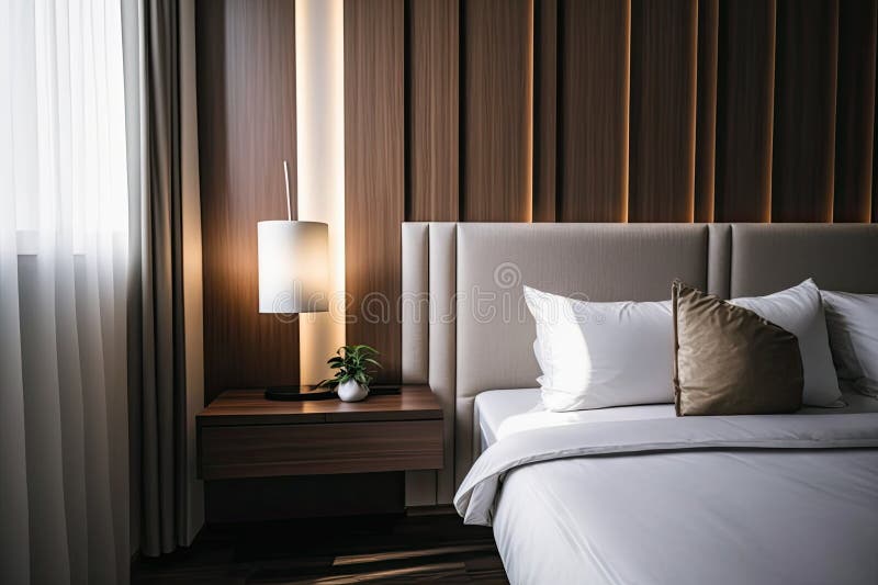 Interior of a Vacant Hotel Room Stock Illustration - Illustration of ...