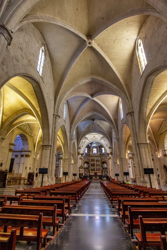 Interior of Valencia Cathedral, Spain Editorial Image - Image of ...