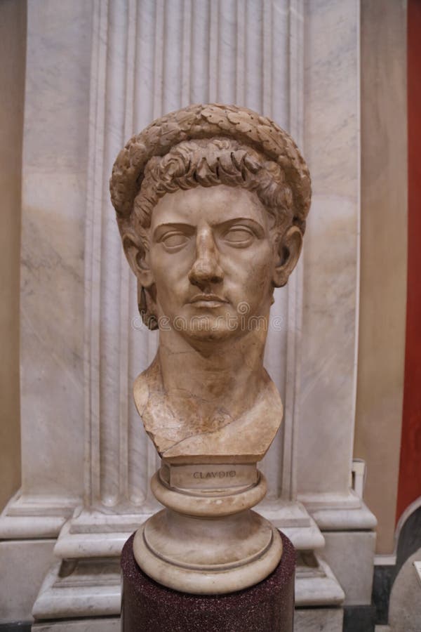 Interior of the Vatican Museums: Bust of Claudius Editorial Image ...