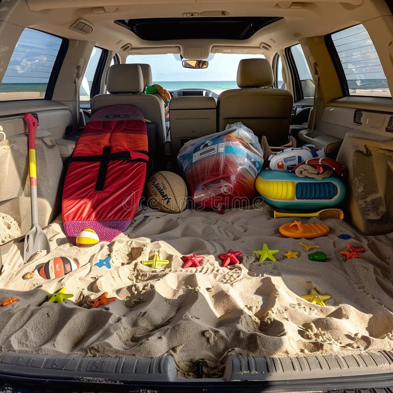 A Modern SUV& X27;s Trunk is Transformed into a Beach Oasis, Filled ...