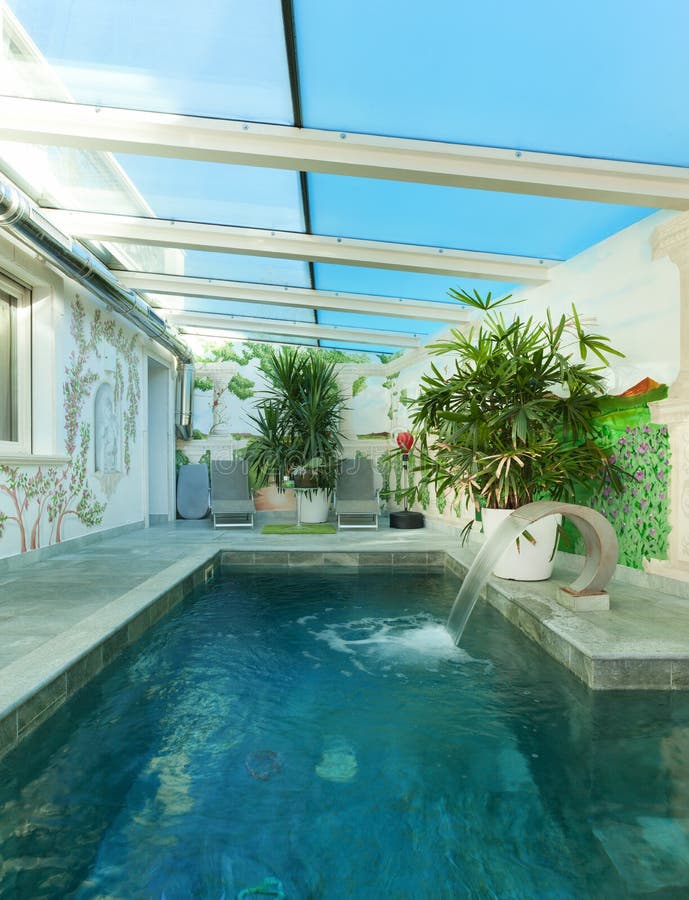 Interior of a Veranda with Bath Stock Image - Image of space, view ...